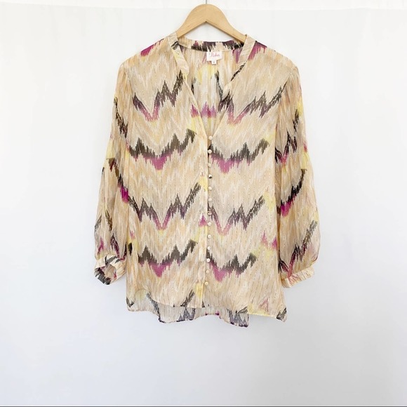 Parker | Tops | Parker Ikat Silk Blouse M | Poshmark